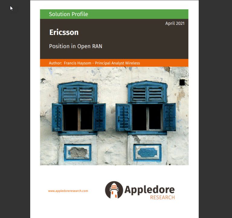 Solution Profile: Ericsson and Open RAN - Appledore Research